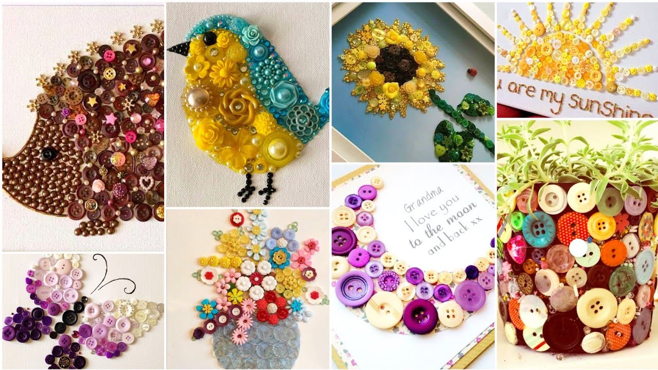 Button Crafts Ideas for Kids😍/Button art projects#craftymagic# ...
