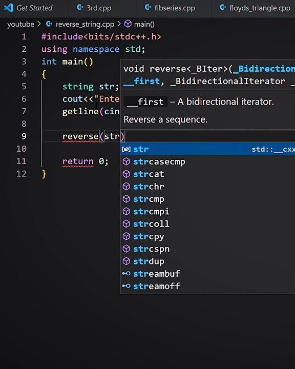 How To Reverse A String In Cplusplus Shorts Programming Tutorial Coding Ytshorts String