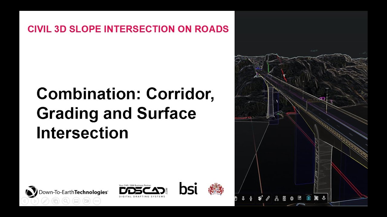 CIVIL 3D SLOPE INTERSECTION ON ROADS - YouTube