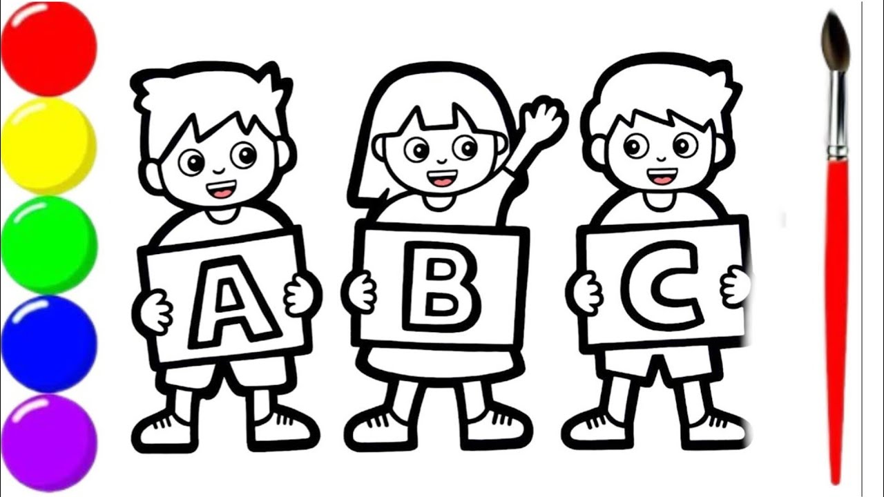 Kids Playing Alphabet🔤 drawing and colouring for kids and toddlers ABCD ...