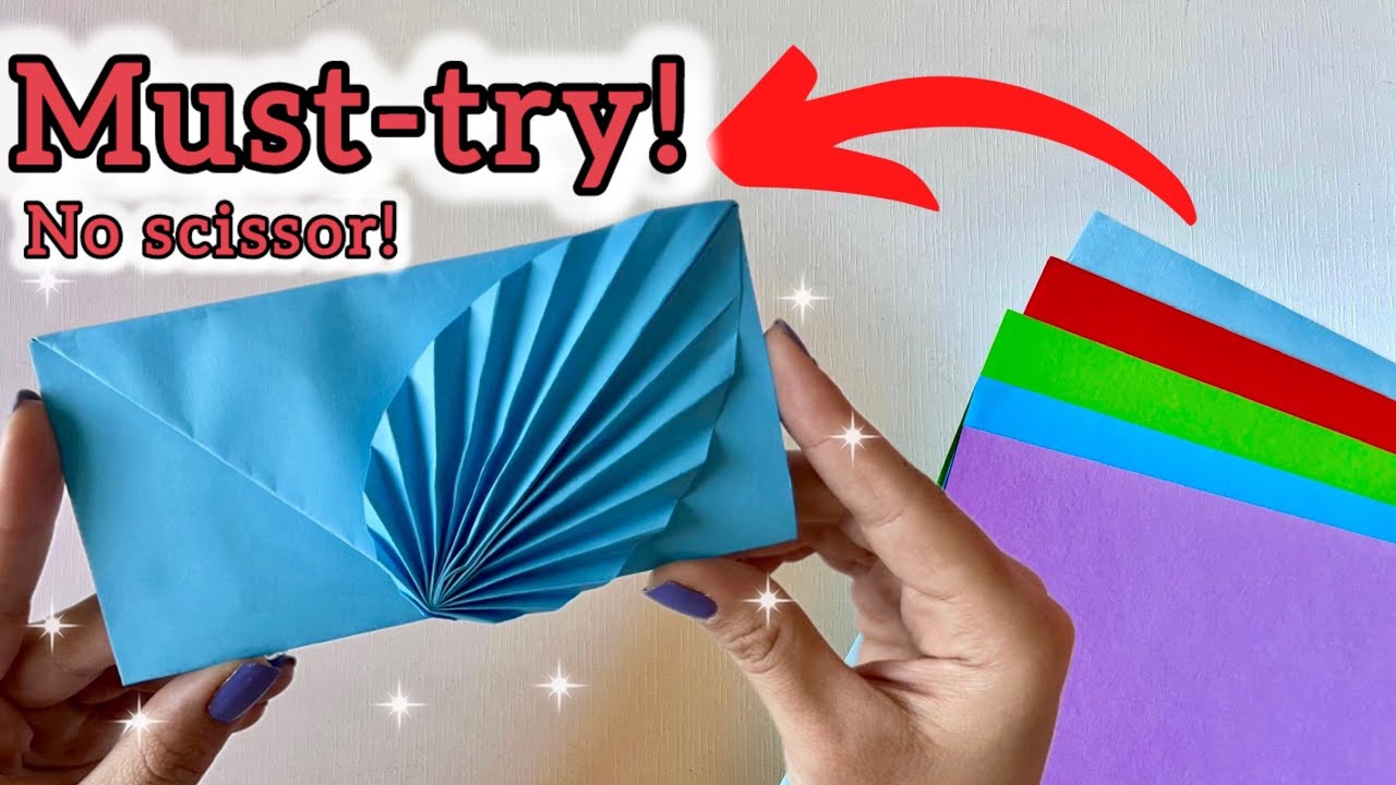 DIY Origami Leaf Envelope – No Scissors! Easy Paper Folding🍃 - YouTube