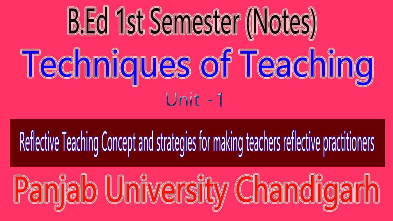 Notes Reflective Teaching Concept strategies making teachers reflective ...