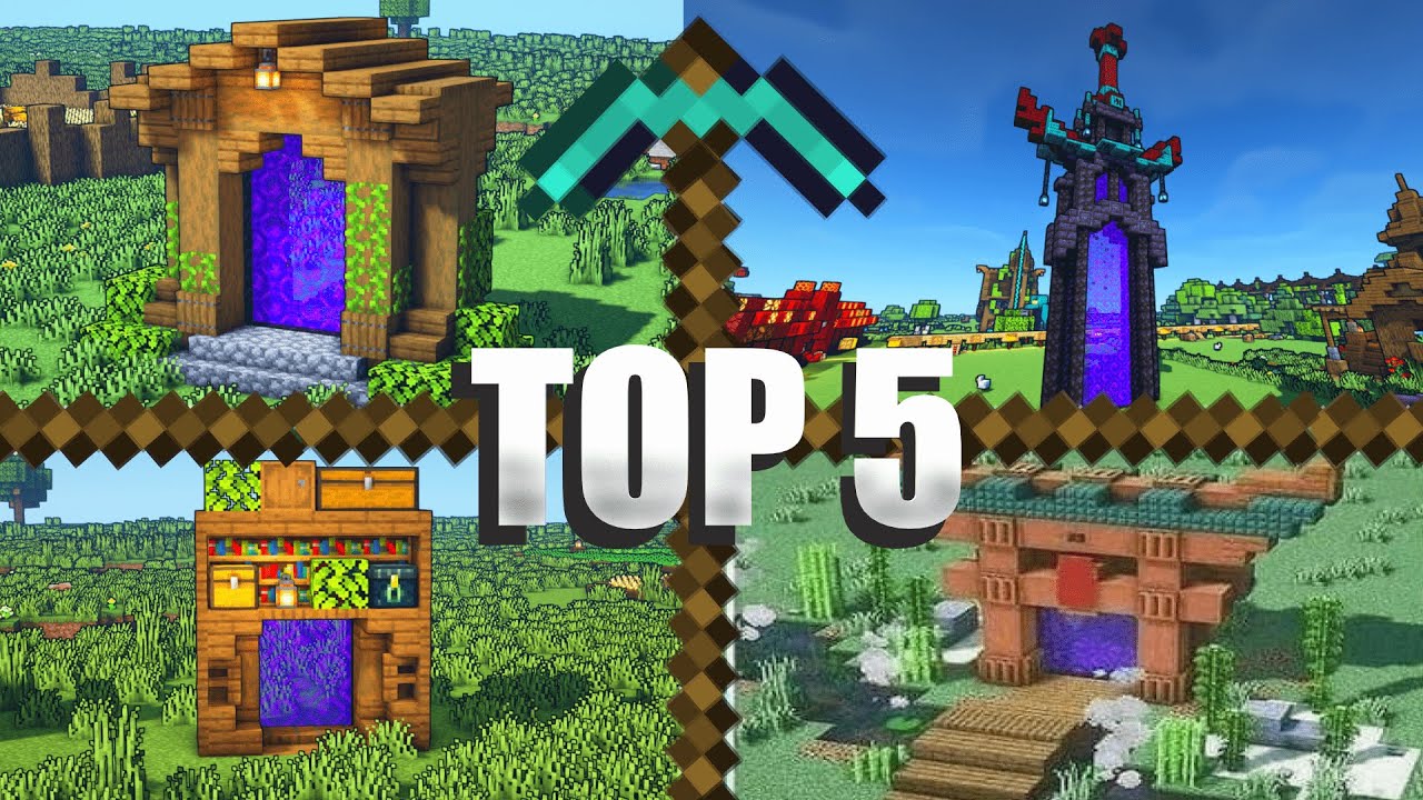 🔴🔴top 5 Portales Para Minecraft Decoraciones 🧙🏻♂️ Youtube