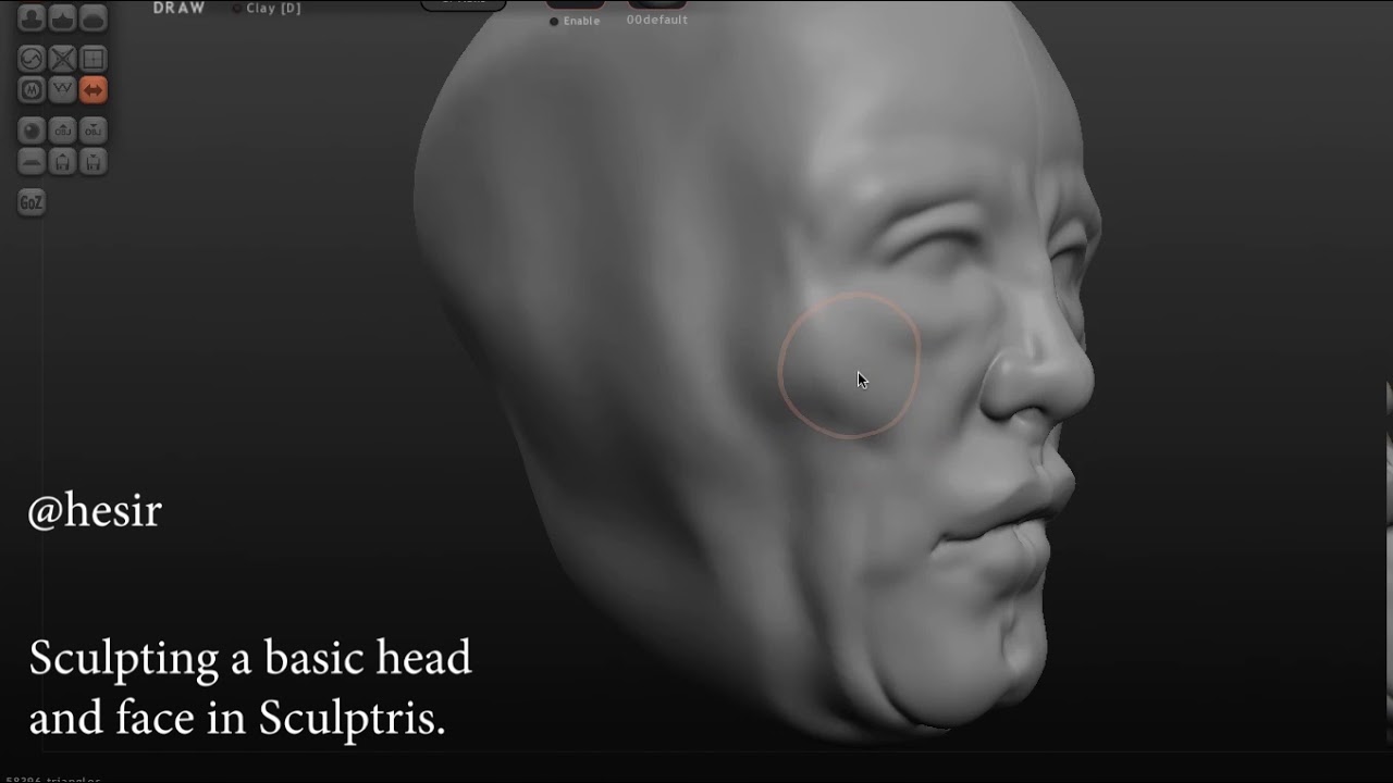 Sculpting a head in Sculptris - YouTube