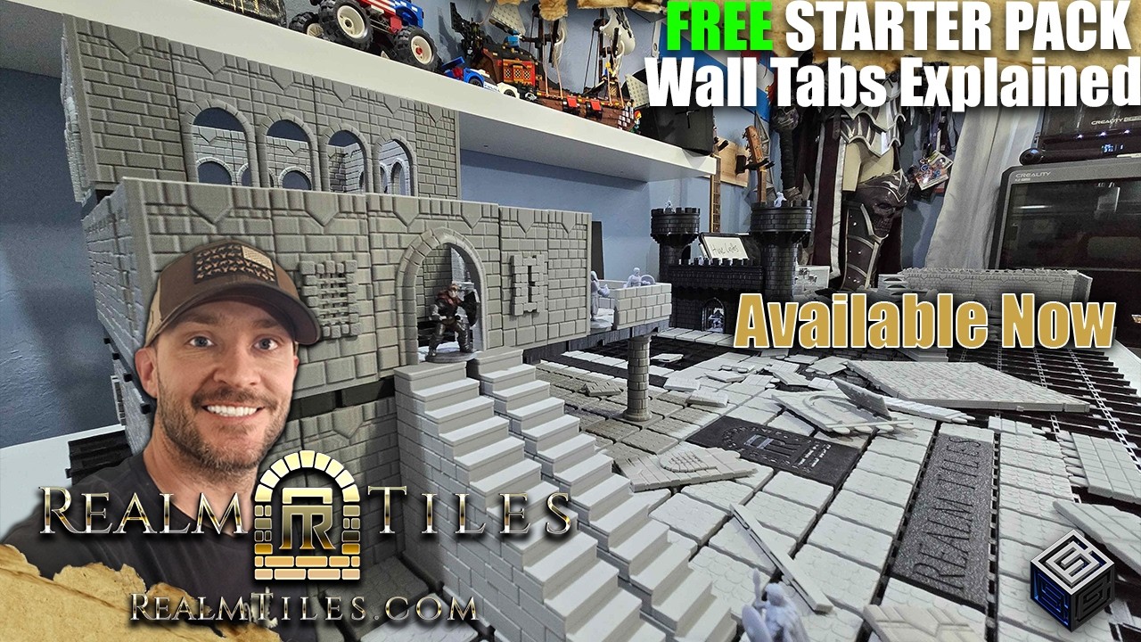 🎲 Realm Tiles Free Starter Pack: Dungeon Wall Tab Size & Print Tests 🏰 ...