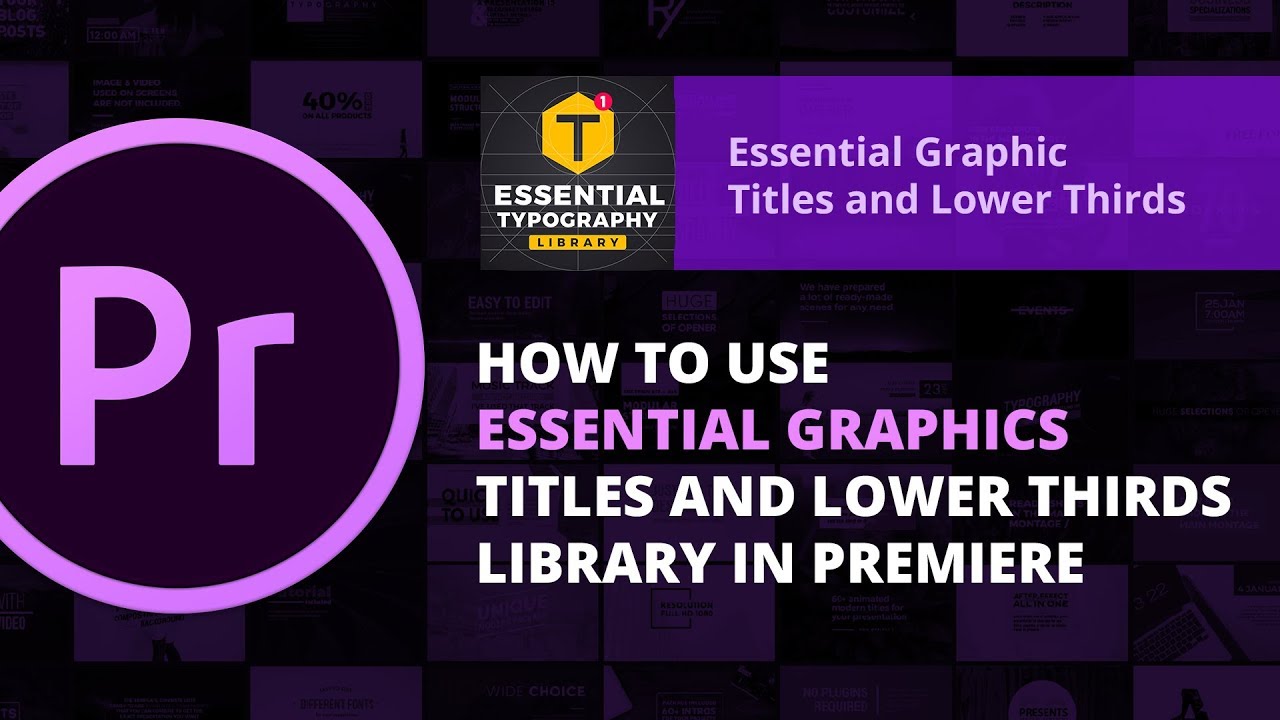 Essential Typography Library | How to use it in premiere pro | After ...