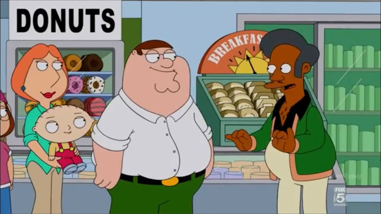APU MEETS FAMILY GUY & HIS FAMILY - YouTube