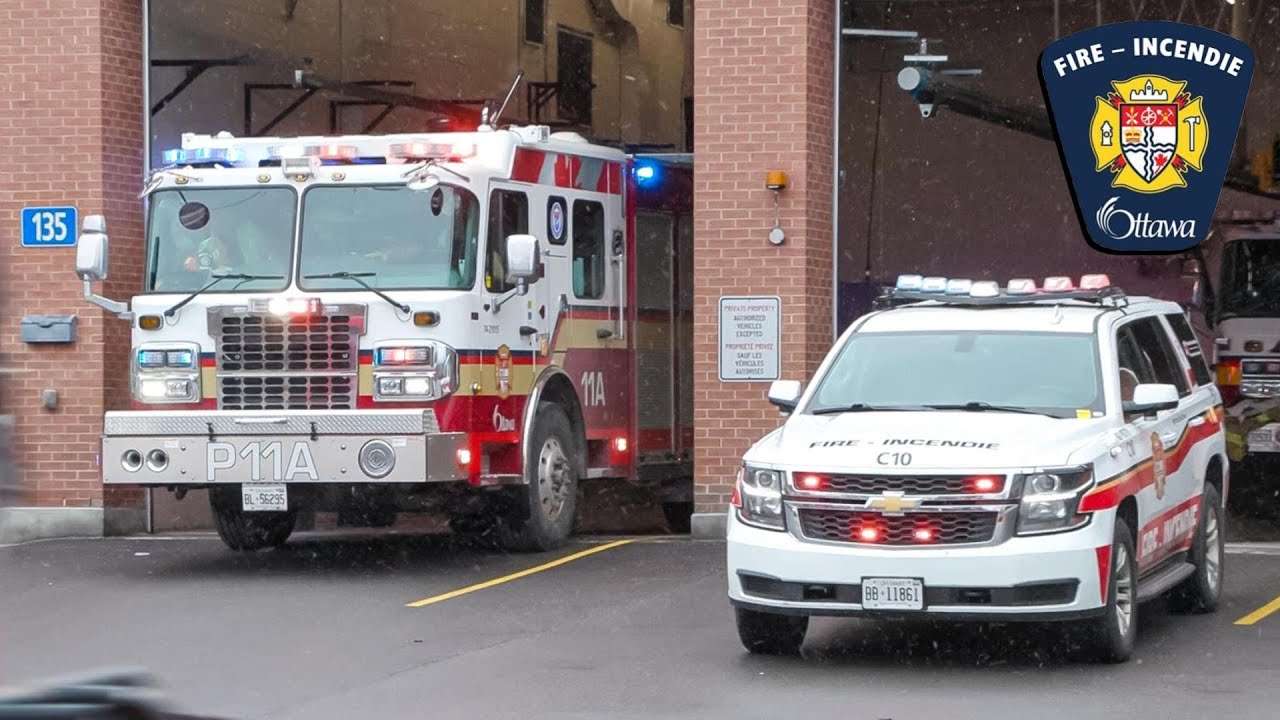 Ottawa | Fire Services Pumper 11A & Car 10 Respond Lights and Sirens ...