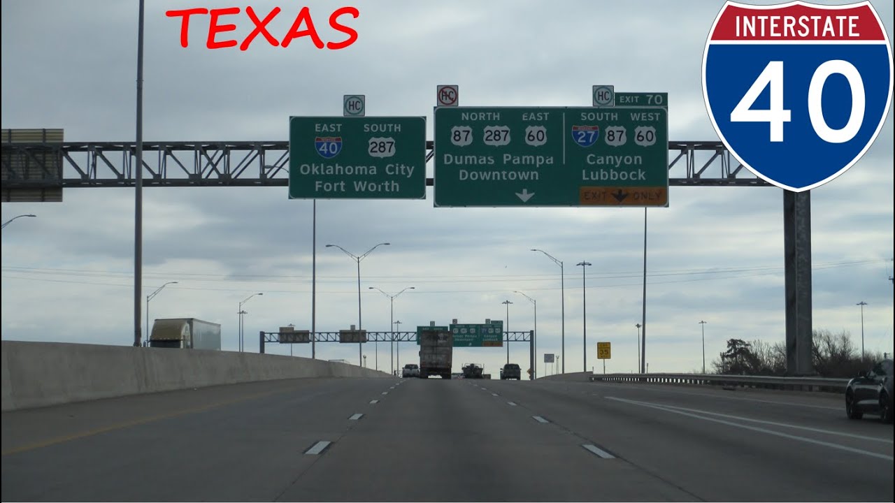 Interstate 40 - Texas (Exits 62 to 78) eastbound - YouTube