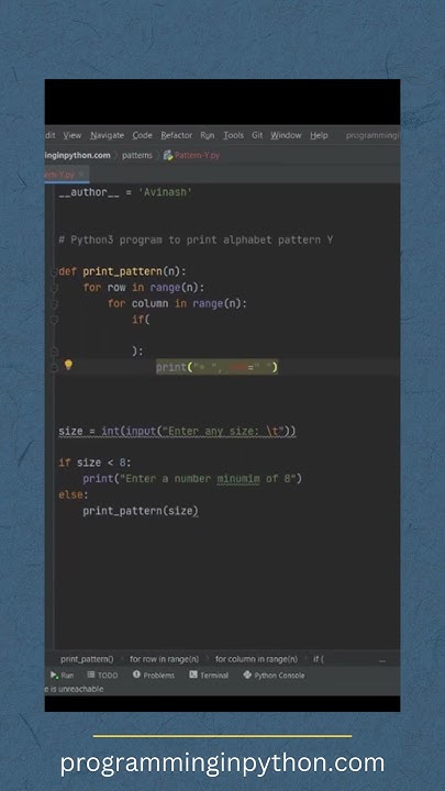 Python Program To Print Pattern Of Letter Y Pattern Programming Coding Codingpatterns