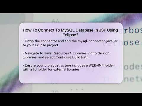 How To Connect To MySQL Database In JSP Using Eclipse? - Next LVL Programming - YouTube
