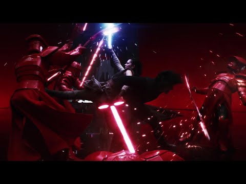 Rey And Kylo Ren vs Praetorian Guards - 4K Ultra HD - Star Wars: The Last Jedi (Full Fight)