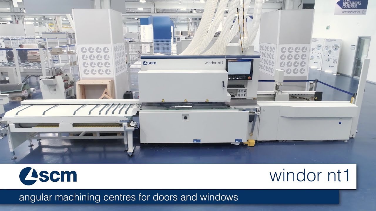 SCM windor nt1 - angular machining centres for doors and windows - YouTube