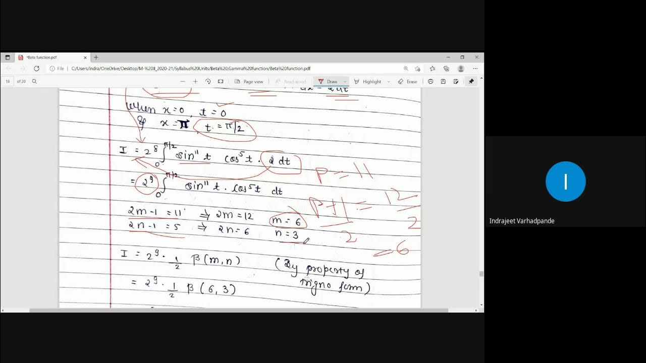 Example IV of Beta Function - YouTube