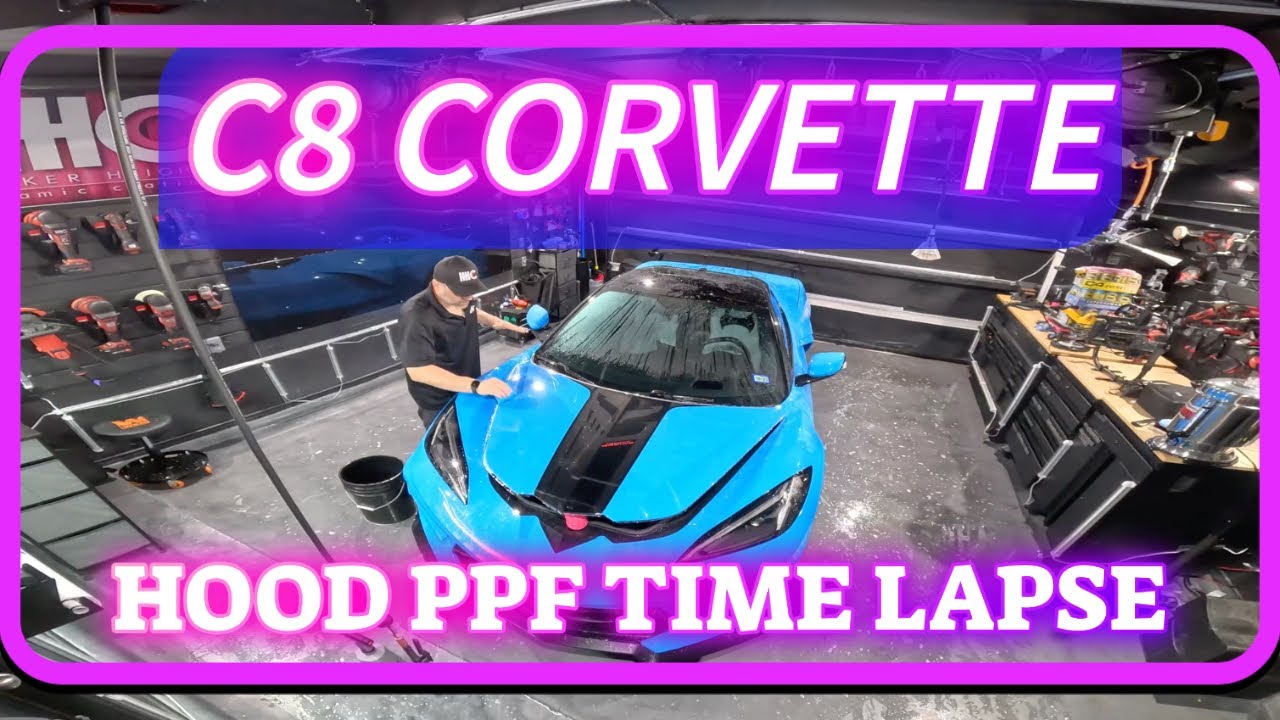 Rapid Blue C8 Corvette PPF/Clear Bra Timelapse! - YouTube