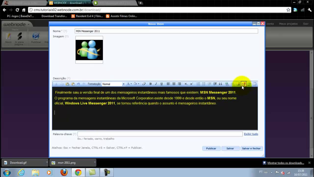 como colocar download no seu site webnode - YouTube