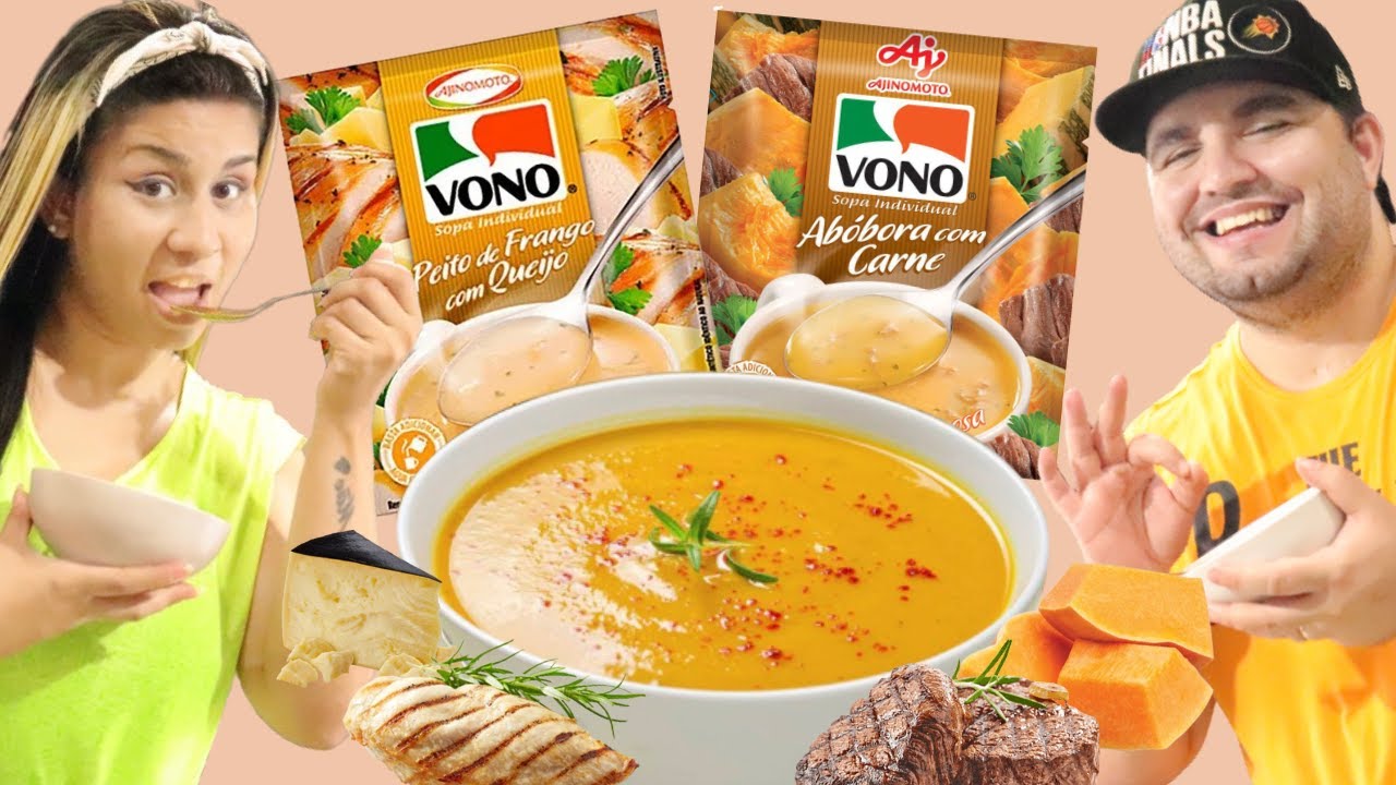 SOPAS PRONTAS E RÁPIDAS DA VONO - PEITO DE FRANGO COM QUEIJO E ABÓBORA ...