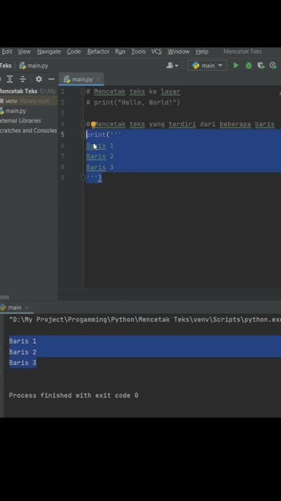 Mencoba mencetak teks di Python #python #pythonprogramming #pycharm # ...