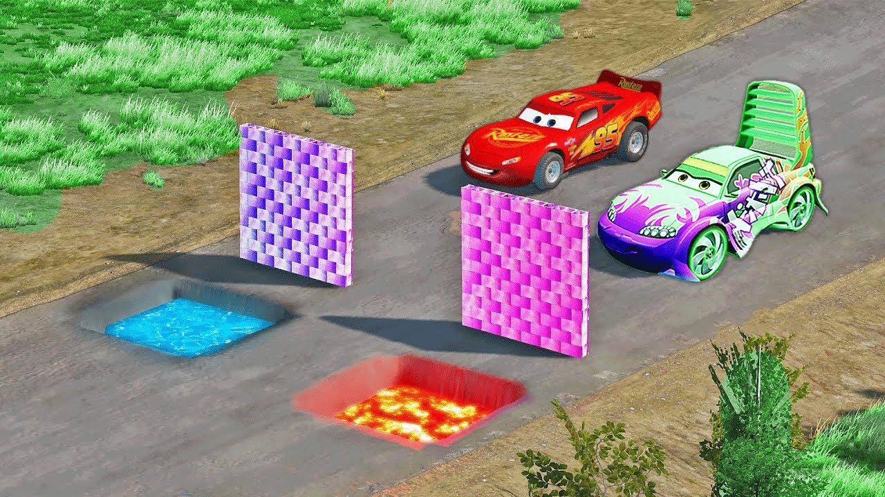 GUESS THE WALL TO SURVIVE 5! Pixar Cars BeamNG Drive Challenge! - YouTube