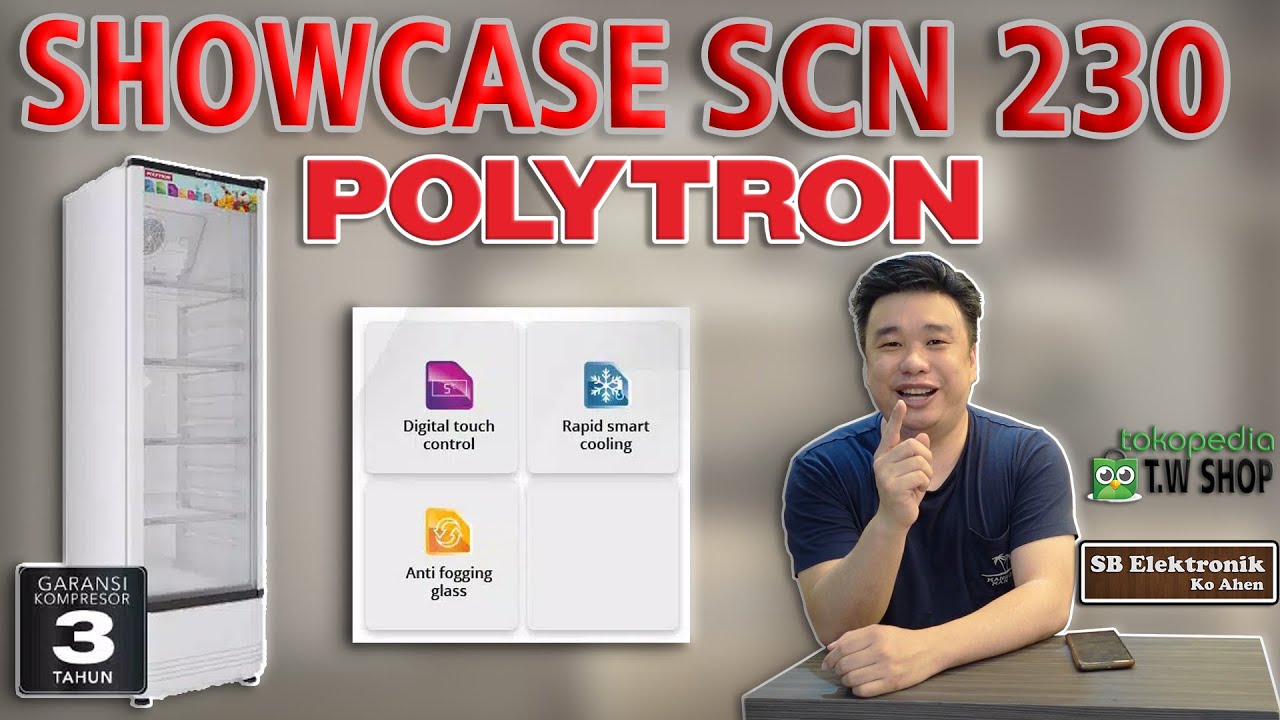SHOWCASE POLYTRON SCN 230 Irit Banget Listriknya || Elektronik Murah ...