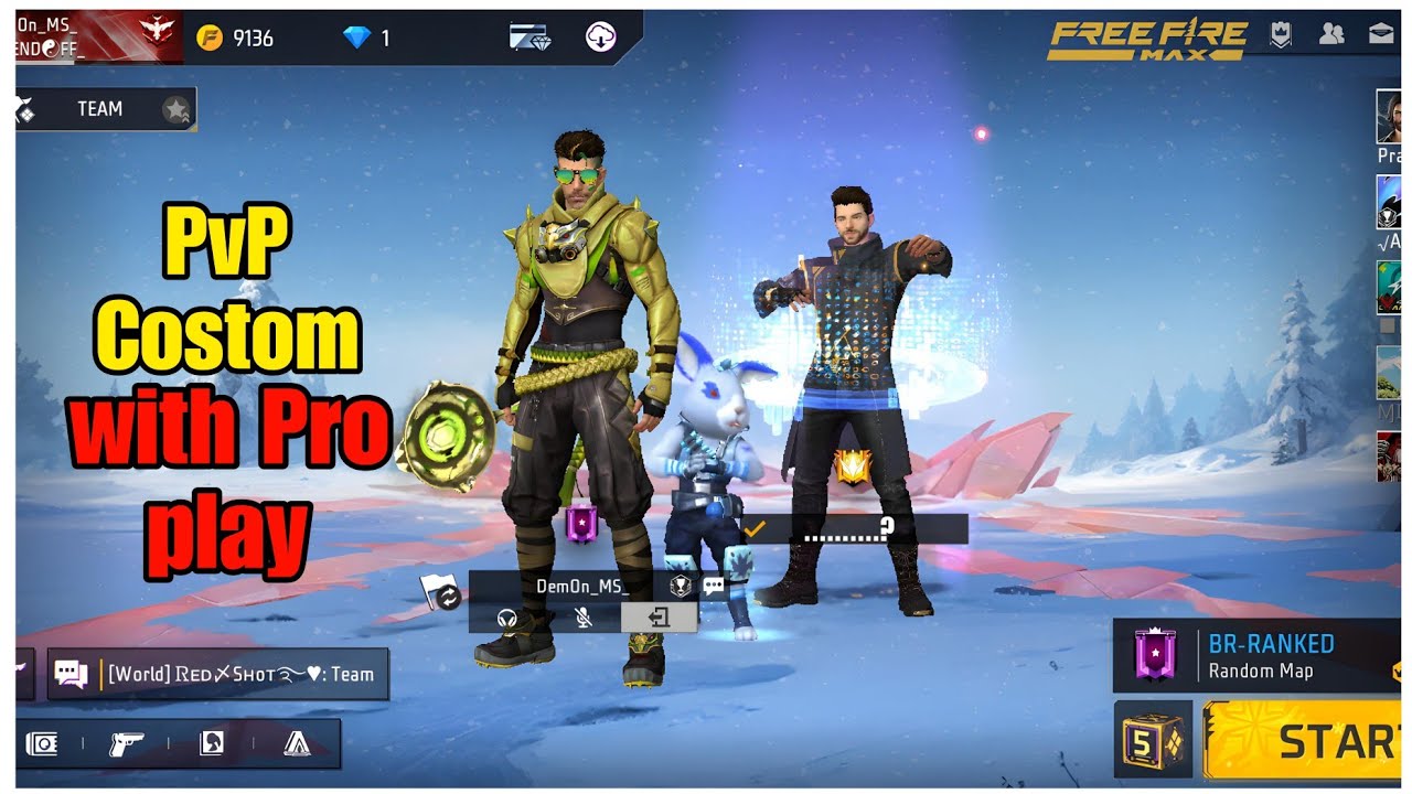 PvP Costom with pro player || Free Fire Max gameplay in hindi || Free ...