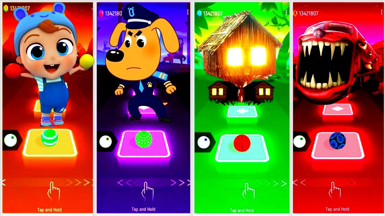 Little angel 🆚 Sheriff Labrador x 🆚 House Head 🆚 Train Eater. Tiles Hop ...
