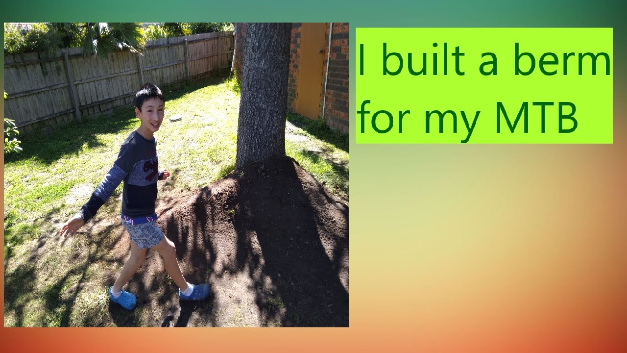 building a MTB berm in my backyard - YouTube