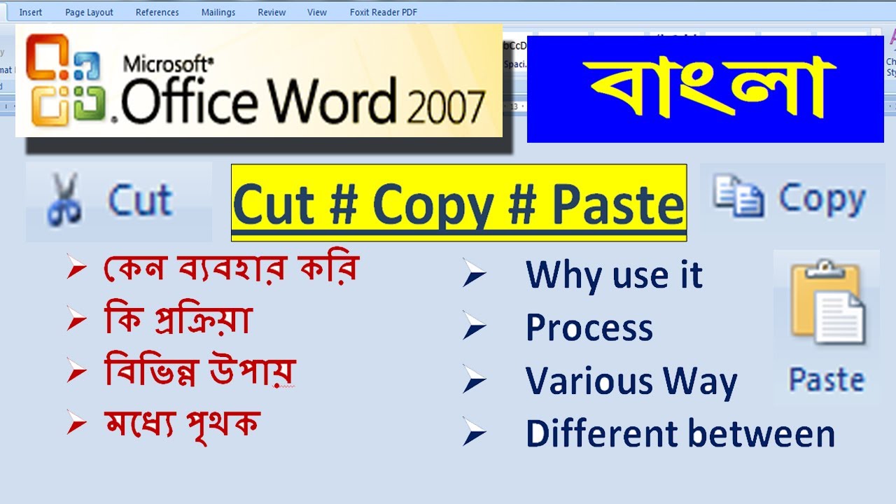 learn ms word full course in bangla | cut copy paste in ms word - YouTube