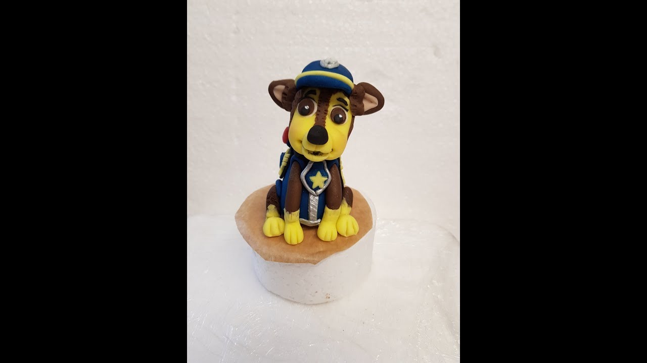 how to make Chase from paw patrol cake topper - YouTube