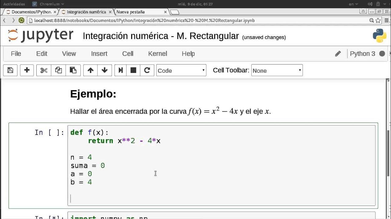Integración numérica en Python (Método rectangular) - YouTube