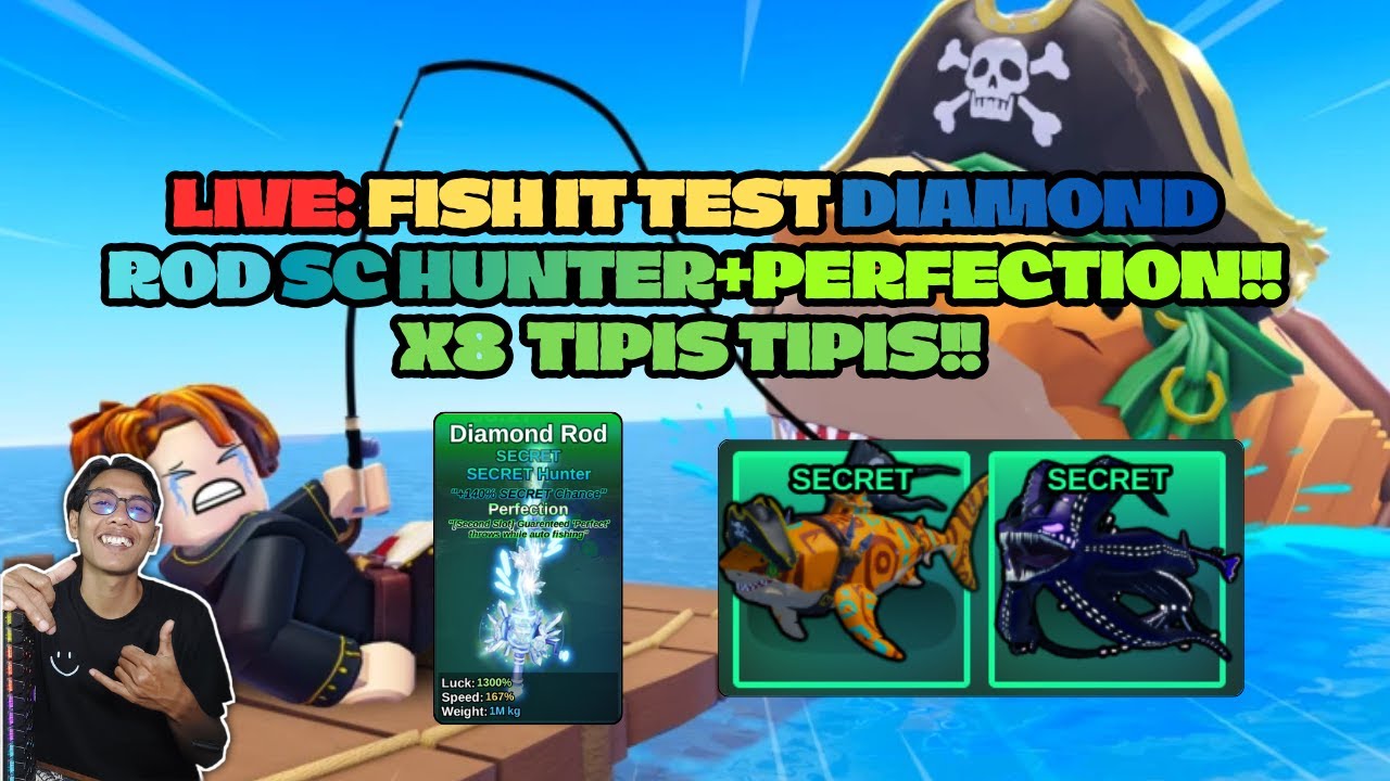 LIVE: FISH IT TEST DIAMOND ROD SC HUNTER+PERFECTION!! X8 TIPIS TIPIS ...