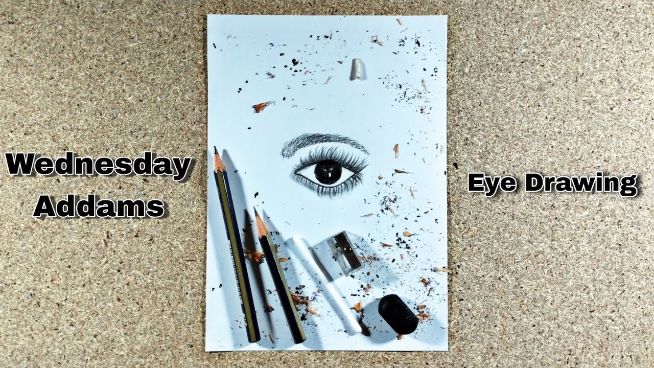How to draw wednesday addams easy || Wednesday eye drawing - YouTube