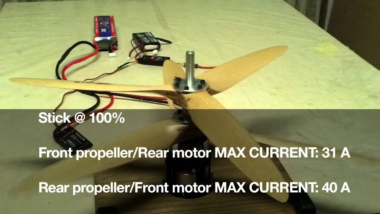 G&S Contra-rotating brushless motor Test #1 - August 13, 2014 - YouTube