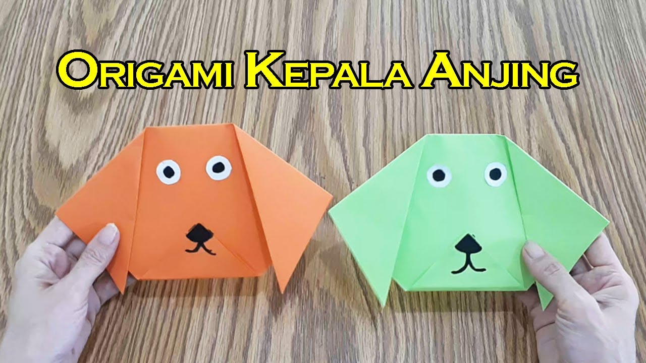 Cara Membuat Origami Kepala Binatang Anjing Yang Easy - YouTube