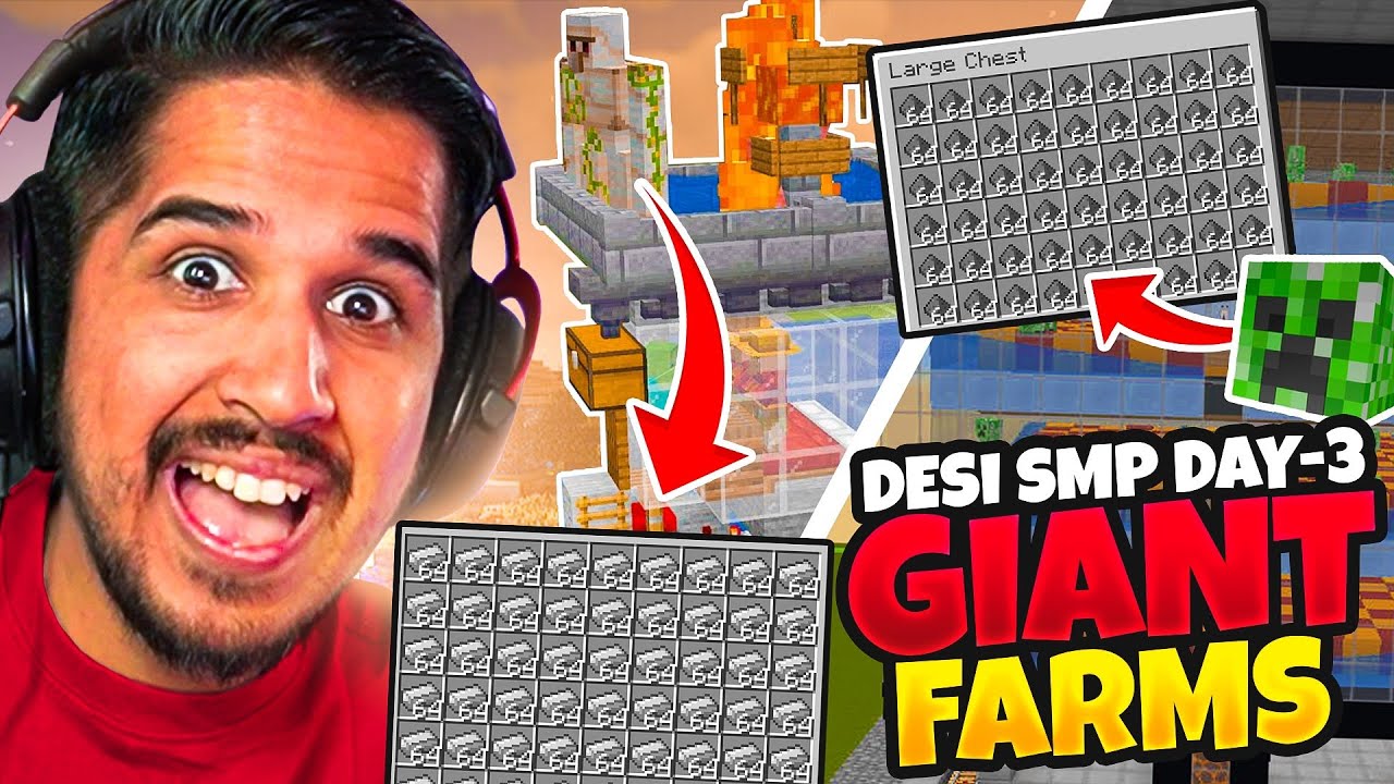 IRON FARM IN DESI SMP || Minecraft Live || Desi Army - YouTube