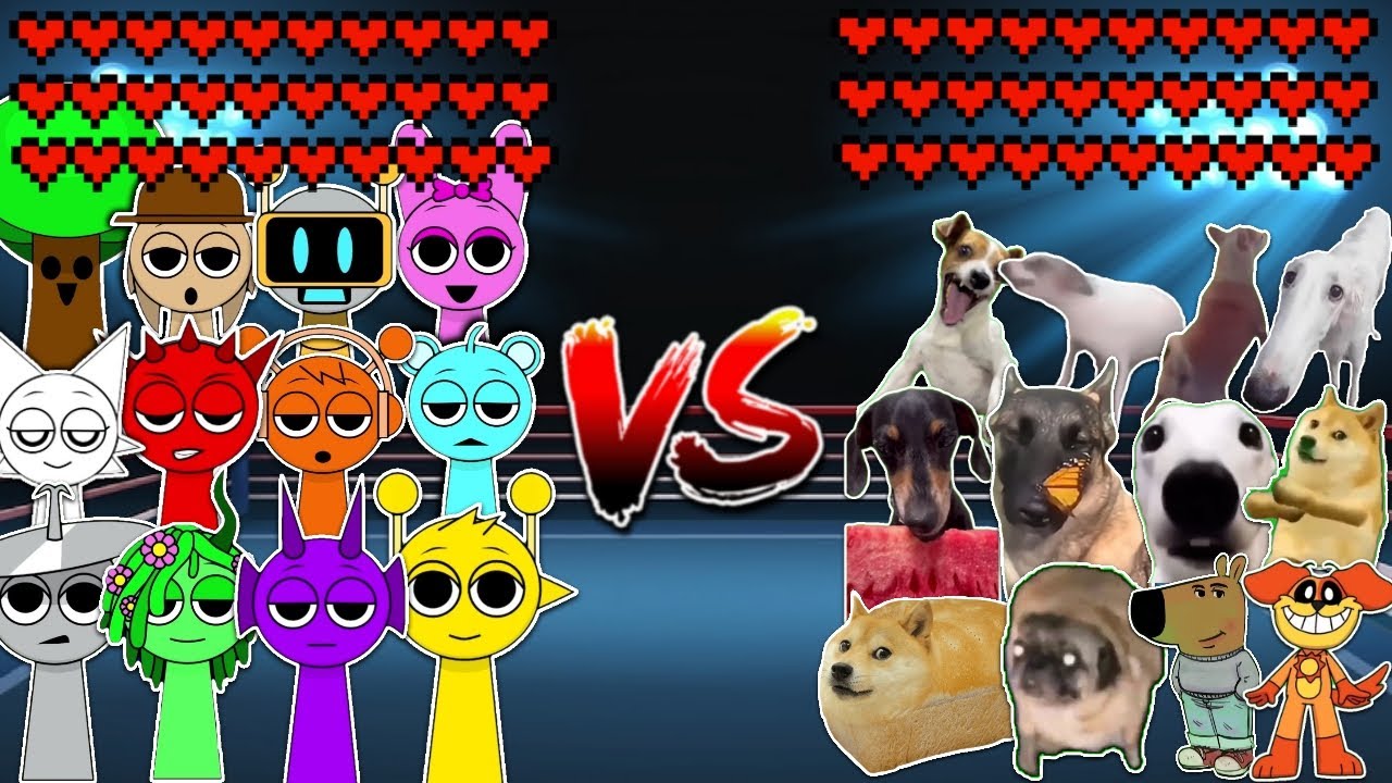 All Sprunki Characters vs All Dogs! Meme battle - YouTube