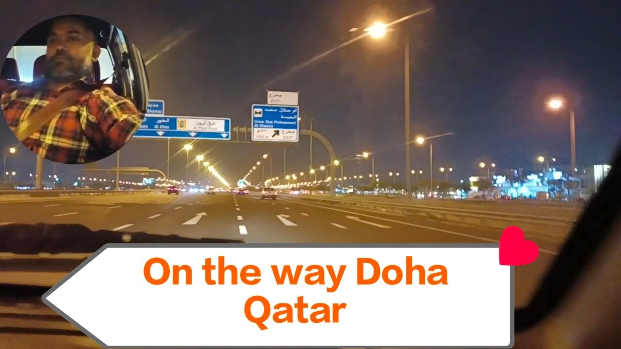 On the way to doha qatar night view #doha - YouTube