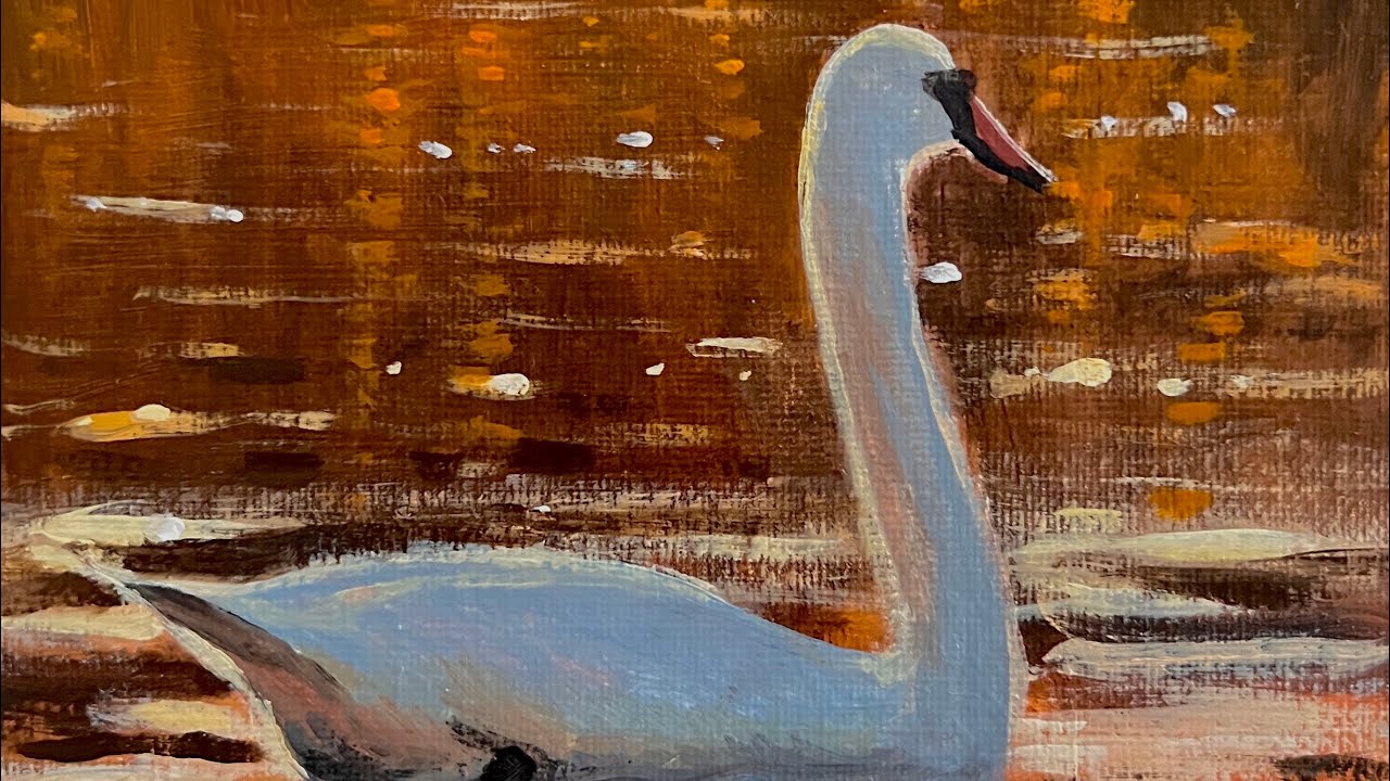 Swan Painting in Acrylics! Time lapsed - YouTube