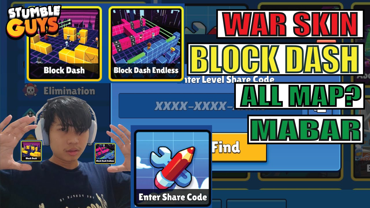 Live Stumble Guys eps153 War Skin | Stumble Guys Map Block Dash or Workshop (Jis Gim) - YouTube