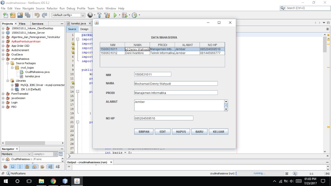 Cara Membuat Crud GUI Java - YouTube