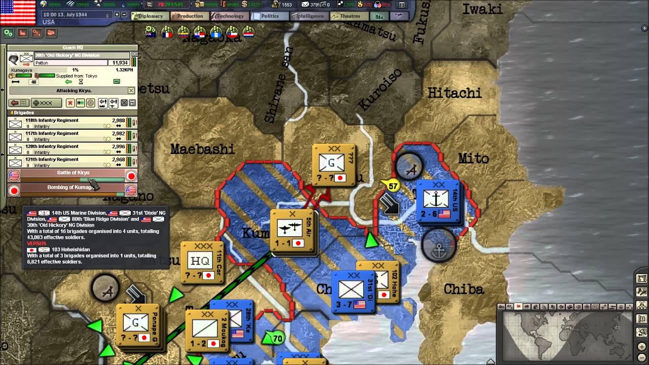 Hearts of Iron 3 - Operation Olympic - USA Gameplay - YouTube