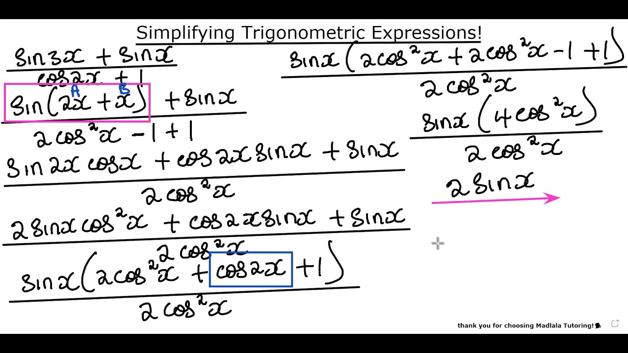 Simplifying Trigonometric Expressions | Compound | Double Angles I ...