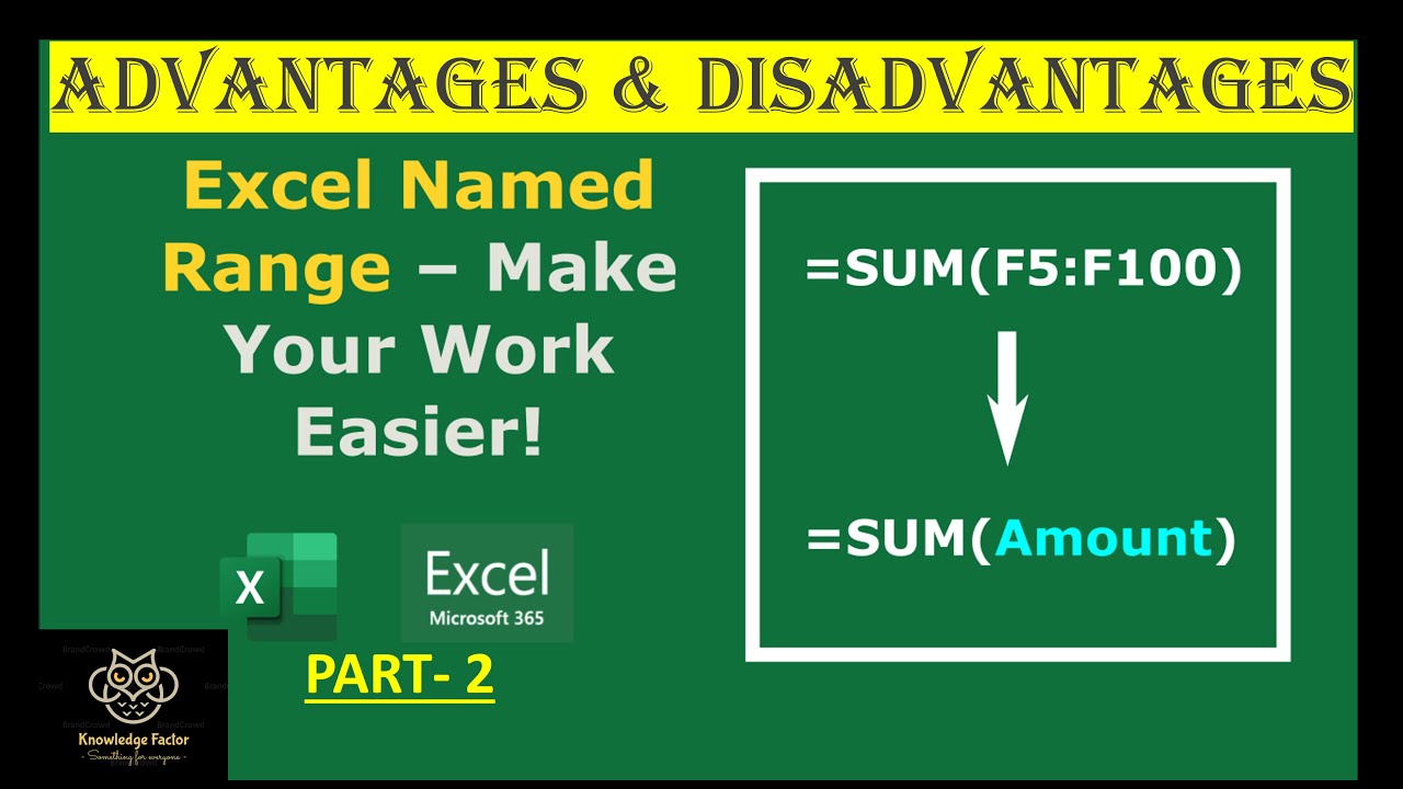 Session111 - Advantages and Disadvantages of Excel Name Ranges - YouTube