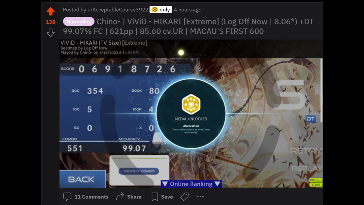 pov: you only have 400 hours played and still got a 600pp play - YouTube