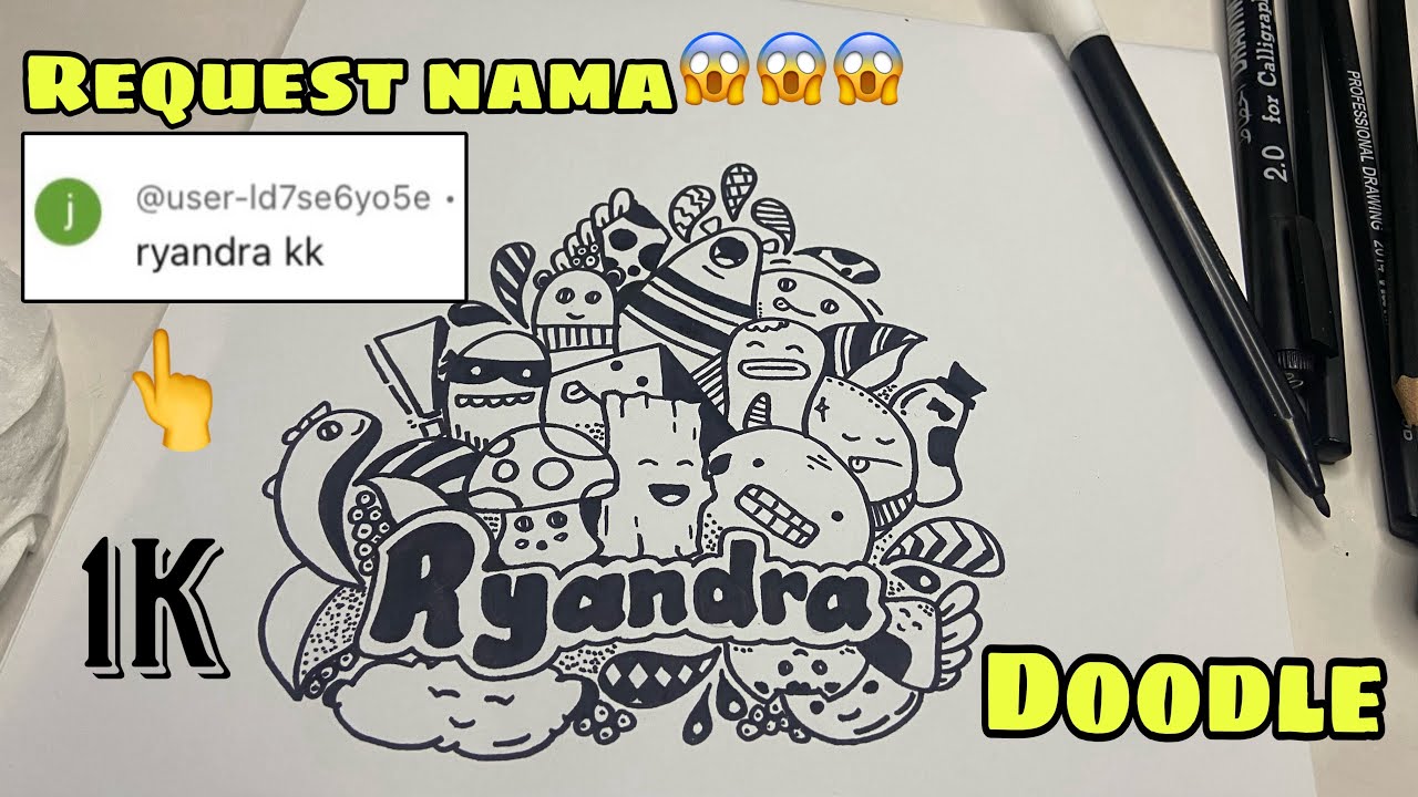 Menggambar Doodle Nama | Tutorial #doodle - YouTube