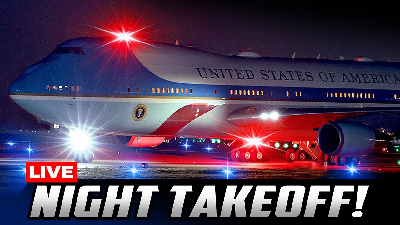 🔴LIVE- AIR FORCE ONE/ C-32 LATE NIGHT TAKEOFF from CHICAGO O'HARE ...