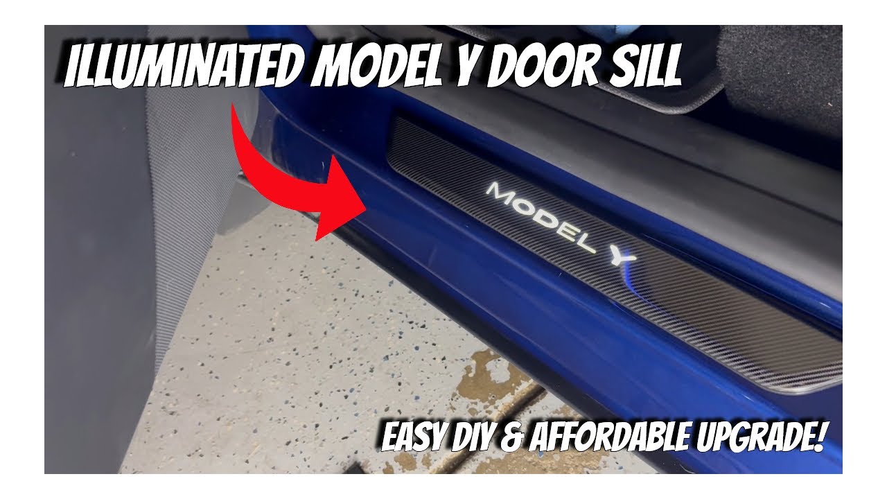 Tesla Model 3 & Y Illuminated Carbon Fiber Door Sills - Easy DIY - YouTube