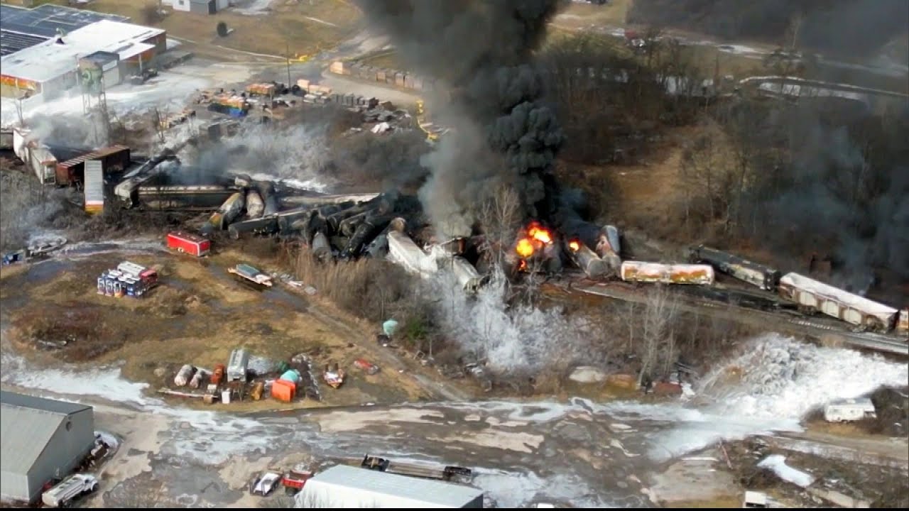 Hazardous Chemicals Released After Train Derails in Ohio - YouTube