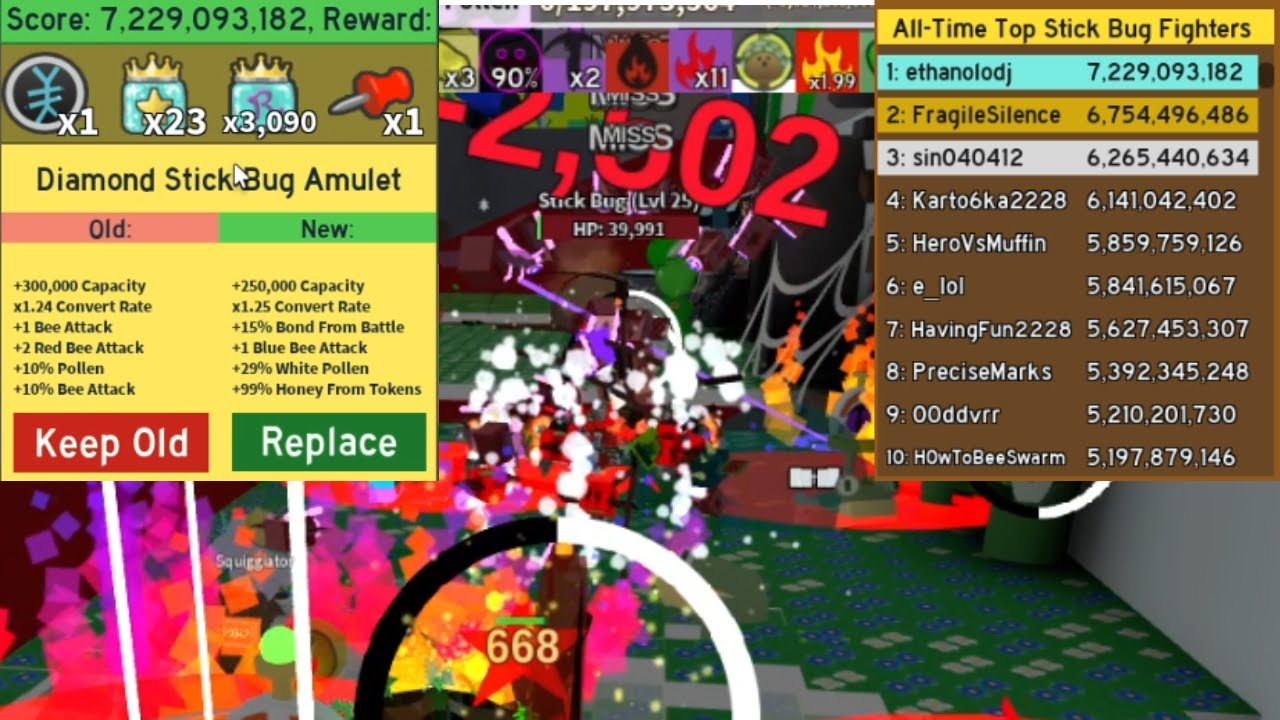 First Ever 7B SCORE STICK BUG World Record | Bee Swarm Simulator - YouTube
