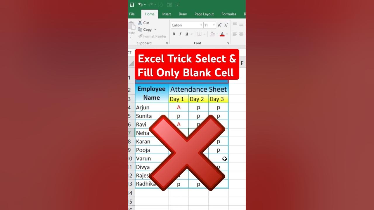 🔥Excel Magic 🪄 Tricks🔥 Fill Blank Cell| Blank Cell Fill In One Click #nkeducationwithcomputer # ...
